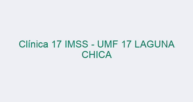 Clínica 17 IMSS - UMF 17 LAGUNA CHICA【 2024